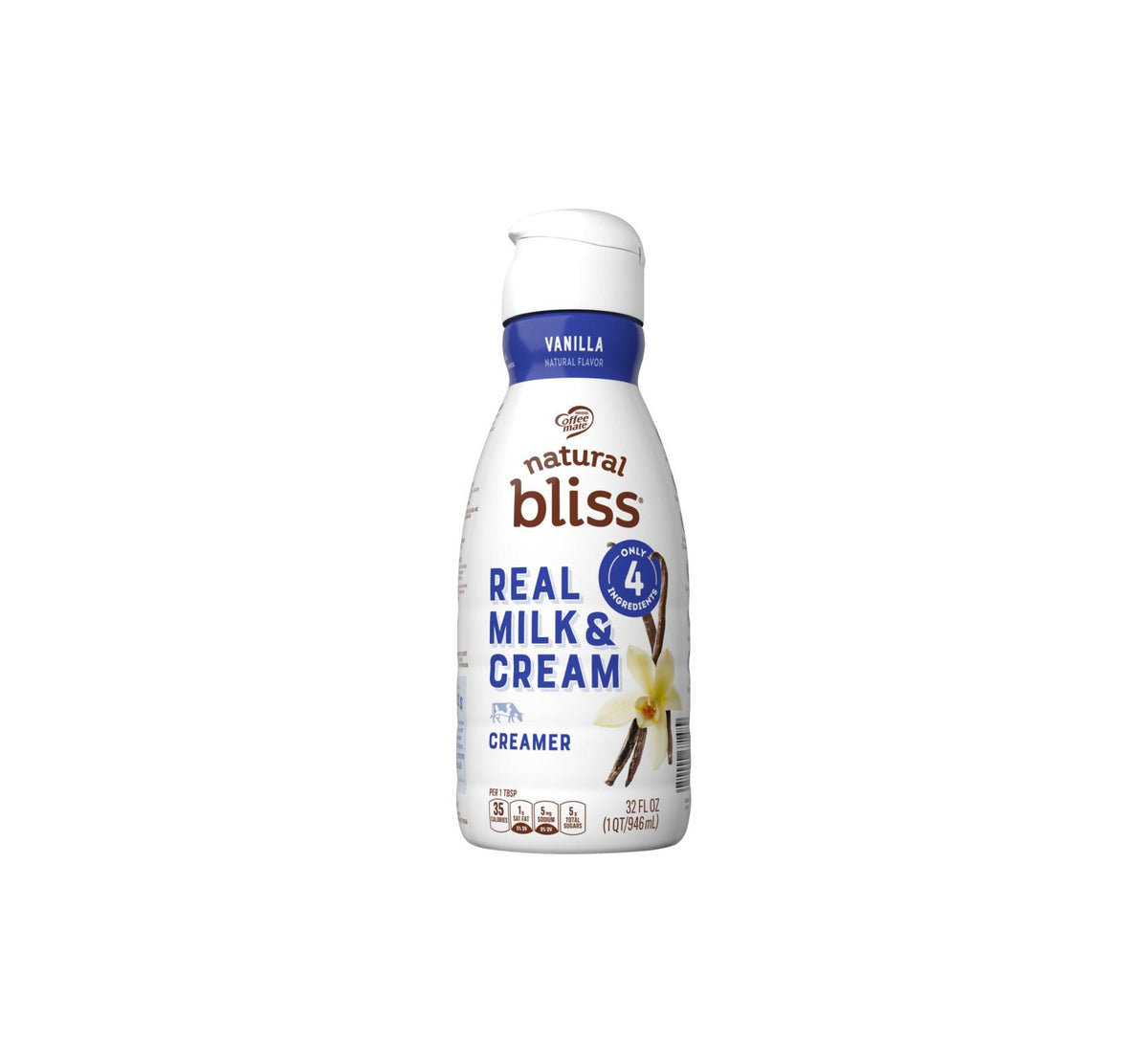 Natural Bliss Real Milk & Cream Vanilla Flavored Coffee Creamer 946ml ...