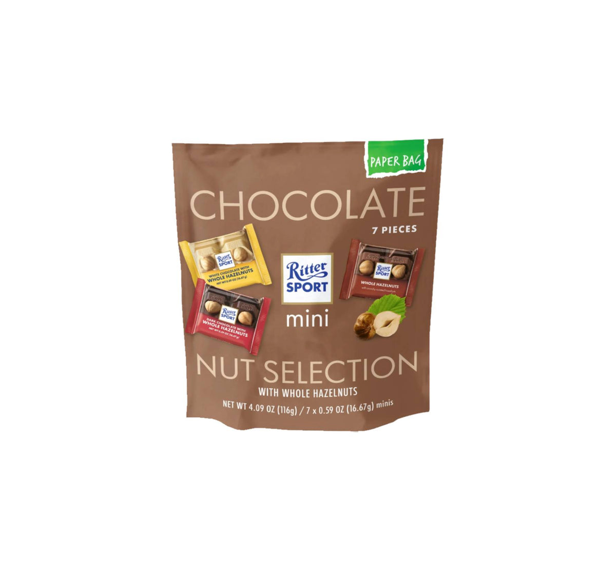 Ritter Sport Chocolate Mini Mix Nut Selection Edition - 7 Pack 116g ...
