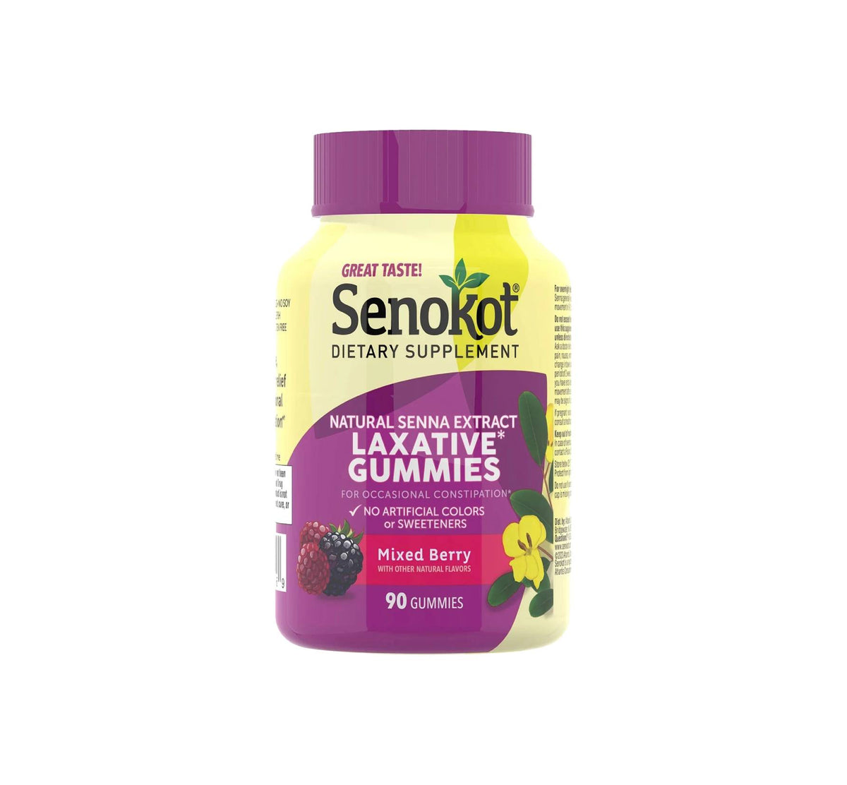 Senokot Natural Senna Extract Laxative Gummies Mixed Berry Gummies x90 ...