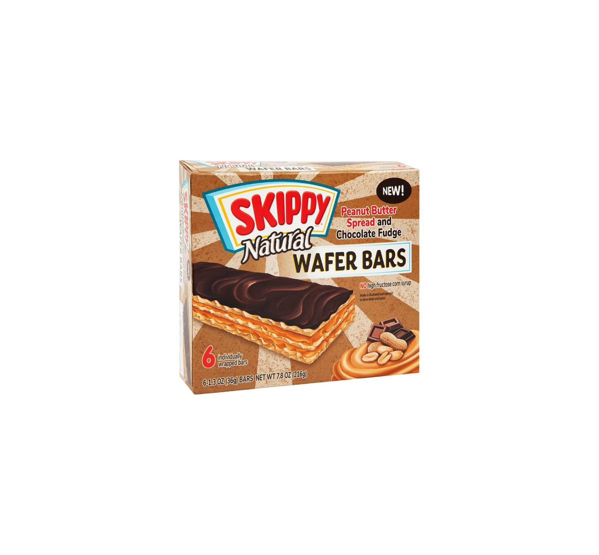 Skippy Natural Peanut Butter & Chocolate Fudge Wafer Bars - 6 Pack 216 ...