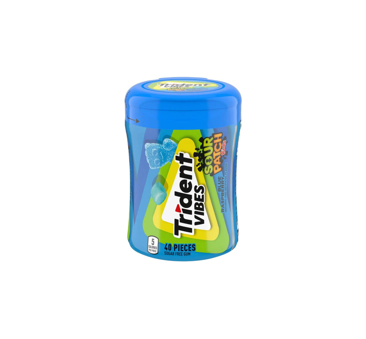 Trident Vibes Sour Patch Kids Sugar Free Gum Blue Raspberry x40 100g ...