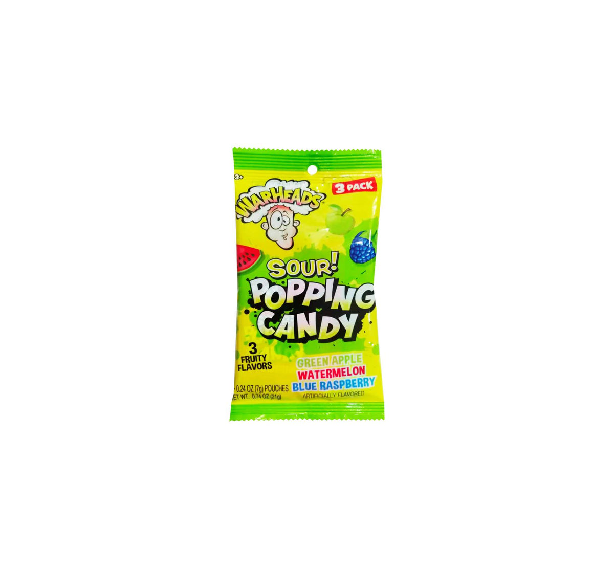 Warheads Sour Popping Candy 3 Fruity Flavors - 3 Pack 21g – La Casita ...